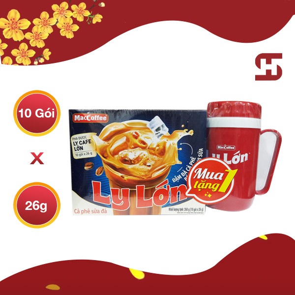 Cà Phê Ly Lớn - Maccoffee - Hộp 260g - 10 Gói Tặng kèm 1 Ca Cách Nhiệt 350ml | Shopee Việt Nam