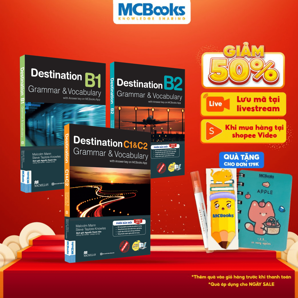 Sách - Combo 3 cuốn Destination Grammar & Vocabulary B1, B2, C1&C2 ...