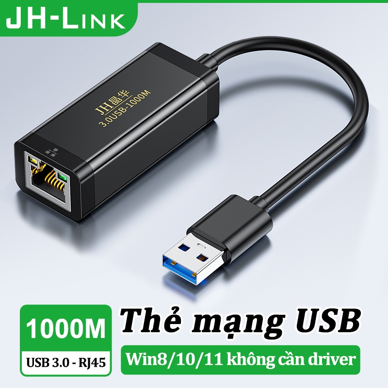 JH-LINK Card mạng có dây USB 1000Mbps USB 3.0 đến RJ45 Không cần cài ...