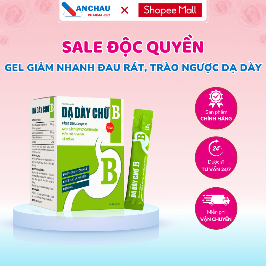 Gel dạ dày chữ B ANCHAU PHARMA.JSC Dược Phẩm An Châu hỗ trợ giảm tình ...