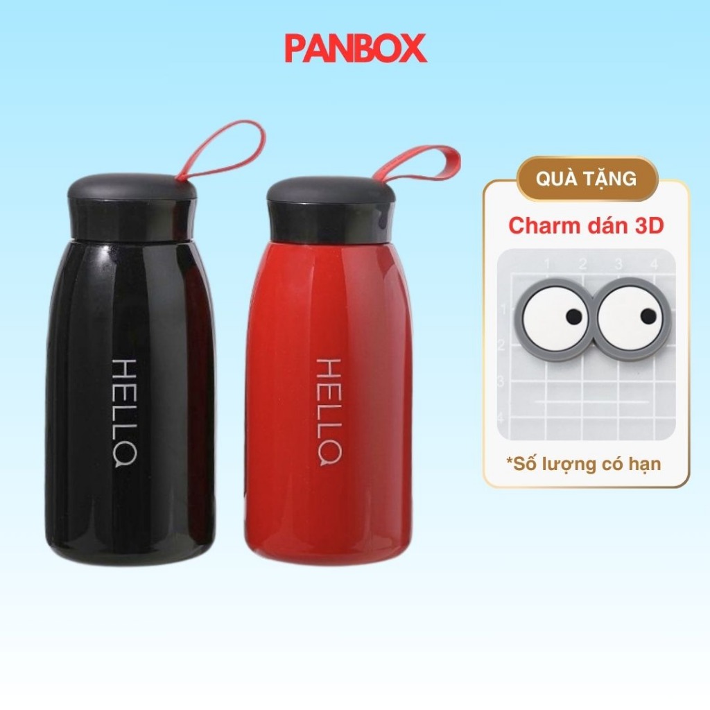 Bình giữ nhiệt HELLO dung tích 360ml/ 520ml, bình nước giữ nhiệt mini phủ sơn bóng ngọc trai kèm ...