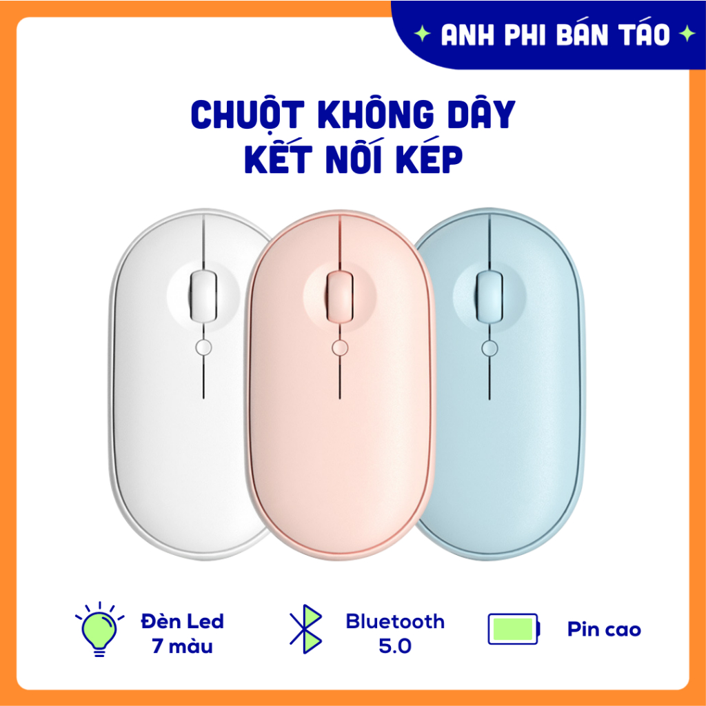 [Wireless Mouse] Chuột Máy Tính Không Dây Bluetooth Kết Nối Kép Nhiều ...