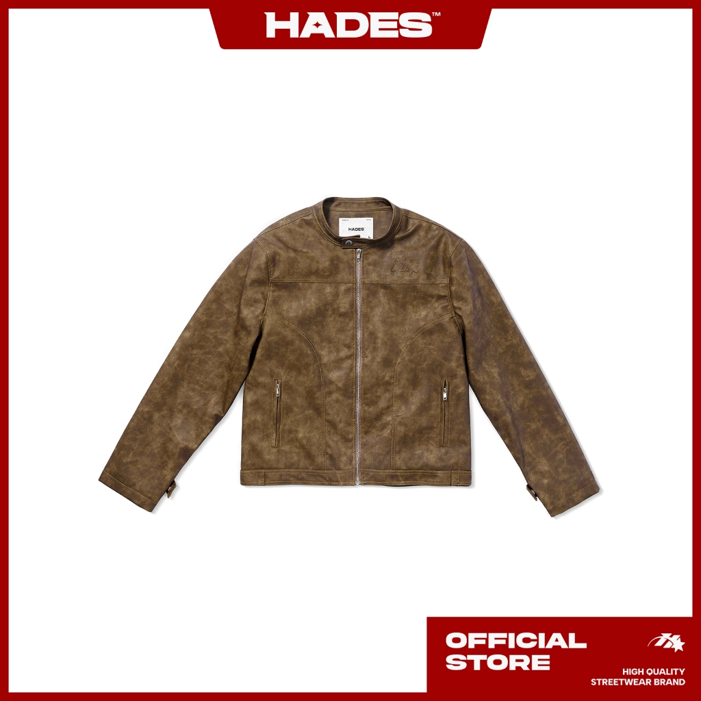 HADES BROWN WAX BIKER JACKET - HADES BRAND CHÍNH HÃNG | Shopee Việt Nam