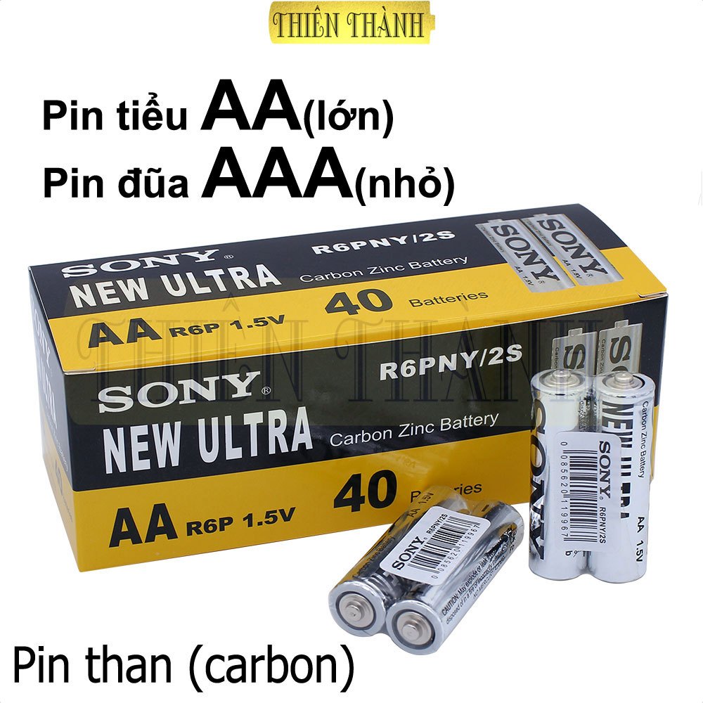Hộp 40viên Pin Sony New Ultra AA,AAA 1.5V ,R6P,R03,pin tiểu, pin đũa,pin carbon,Chất lượng cao ...