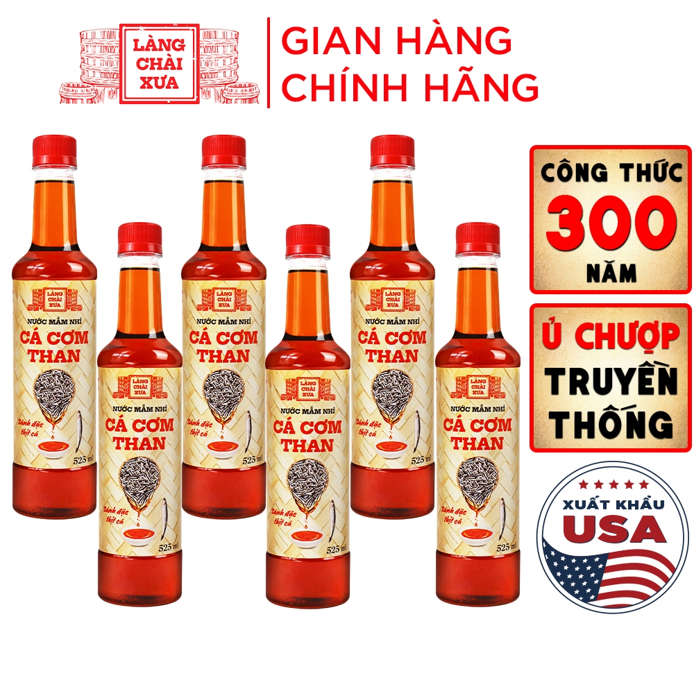 [TẶNG 1 NƯỚC TƯƠNG 125ML] THÙNG 6 CHAI Nước mắm nhỉ cá cơm than Làng ...