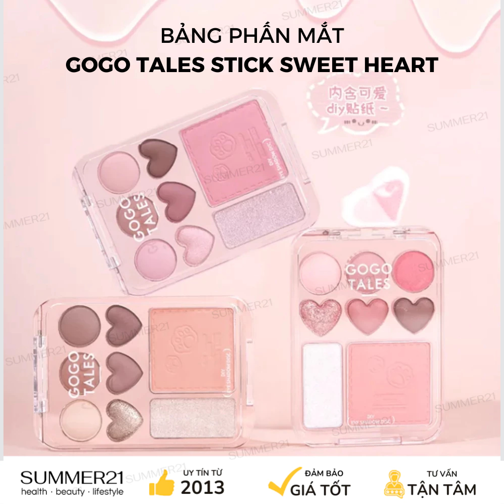 Bảng phấn mắt GOGO TALES STICK SWEET HEART POWDER BLUSHER EYESHADOW ...