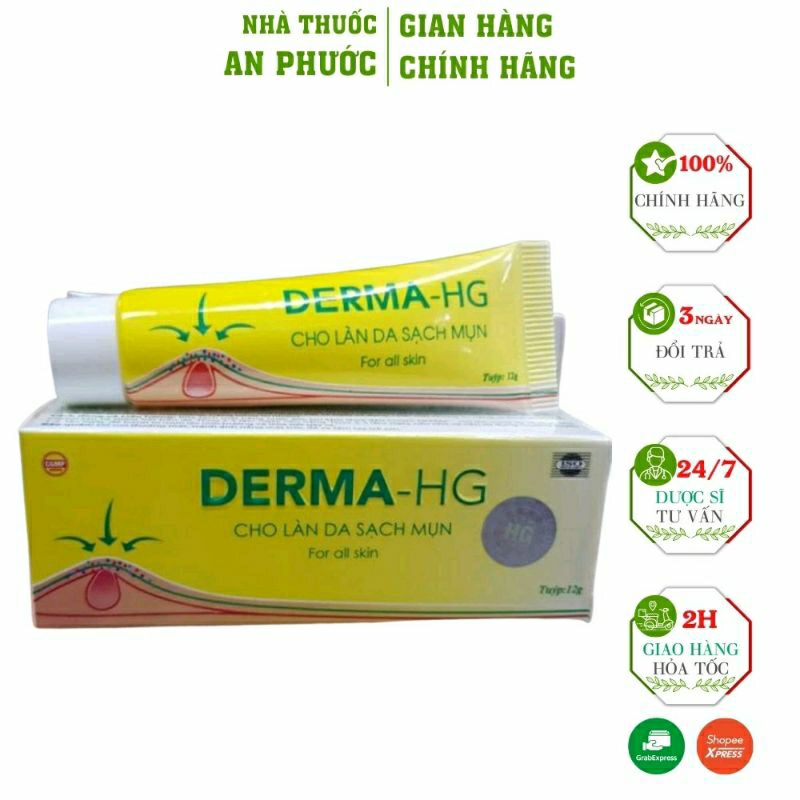 Kem mụn Derma-HG ⚡ CAM KẾT CHẤT LƯỢNG ⚡ Kem Derma HG (12g) Cho Làn Da ...