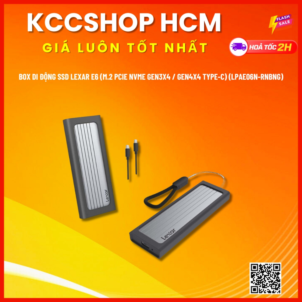 Box di động SSD M.2 PCIe NVMe Gen3x4 / Gen4x4 Type-C Lexar E6 LPAE06N ...