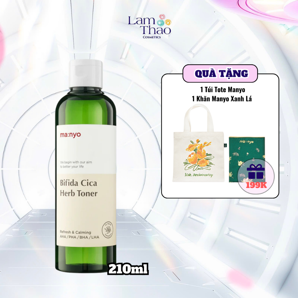 [ TẶNG 1 Túi Tote+1 Khăn Xanh Lá] Nước Hoa Hồng Manyo Factory Bifida ...