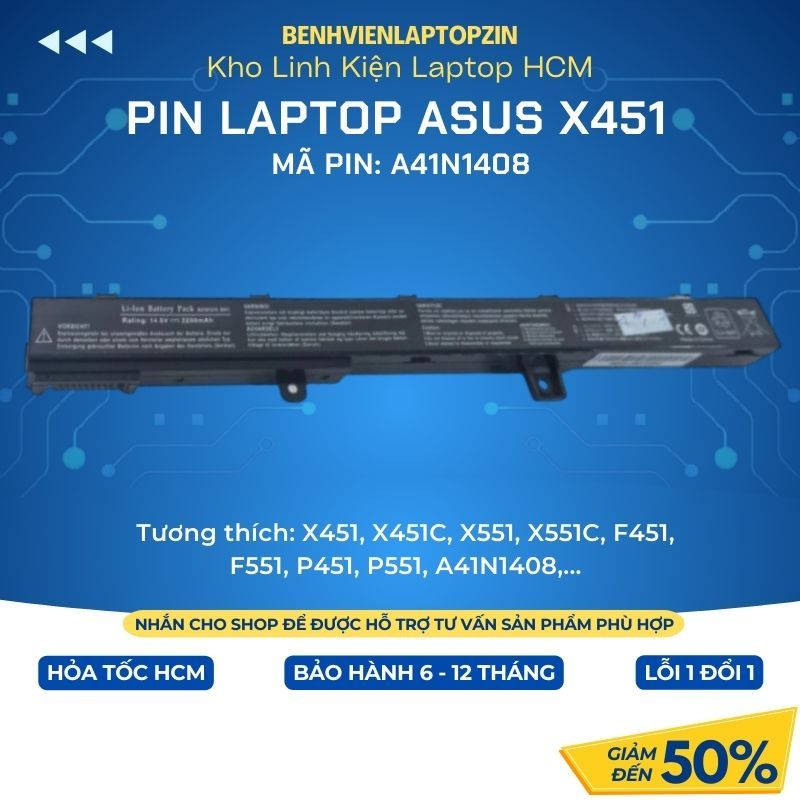 Pin Laptop Asus X451 X451C X551 X551C F451 F551 P451 P551 A41N1408 mới ...