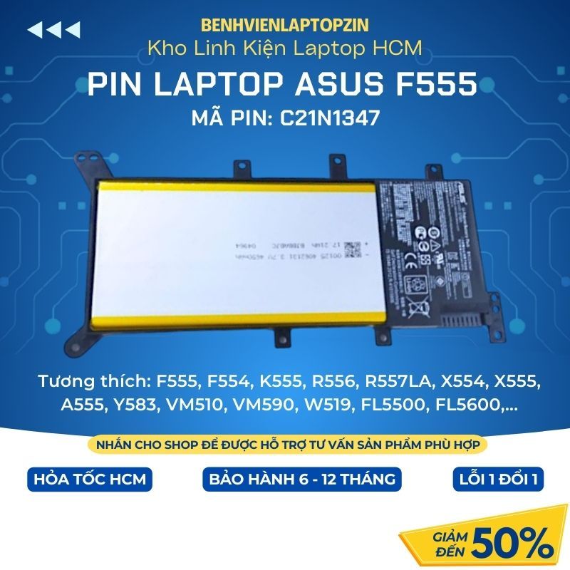 Pin laptop Asus F555 F554 K555 R556 R557LA X554 X555 A555 Y583 VM510 VM590 W519 FL5500 FL5600 ...