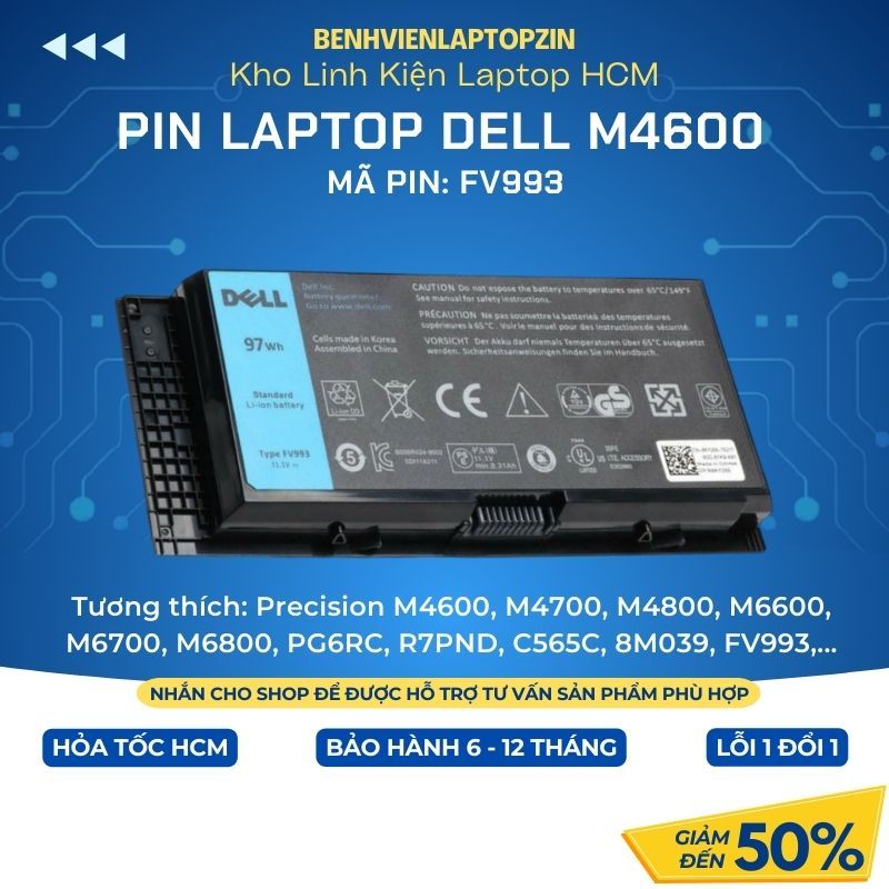 Pin Laptop Dell Precision M4600 M4700 M4800 M6600 M6700 M6800 PG6RC ...