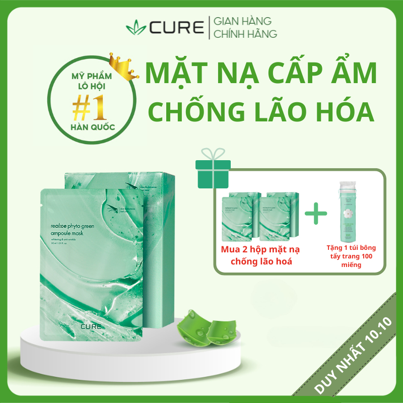 Mặt Nạ Thạch Lô Hội Chống Lão Hóa Sáng Da CURE REAL:OE PHYTOGREEN ...