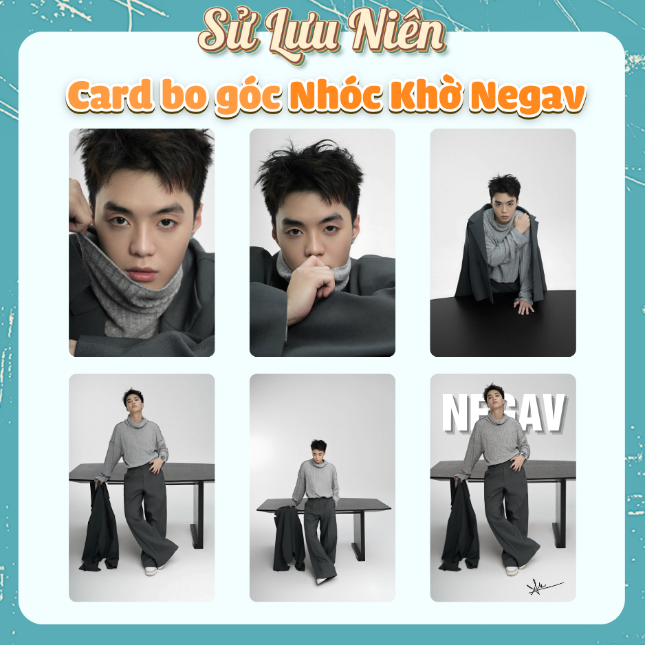 Set 5 Card bo góc Negav nhóc khờ có chữ ký mới nhất từ Sử Lưu Niên ...
