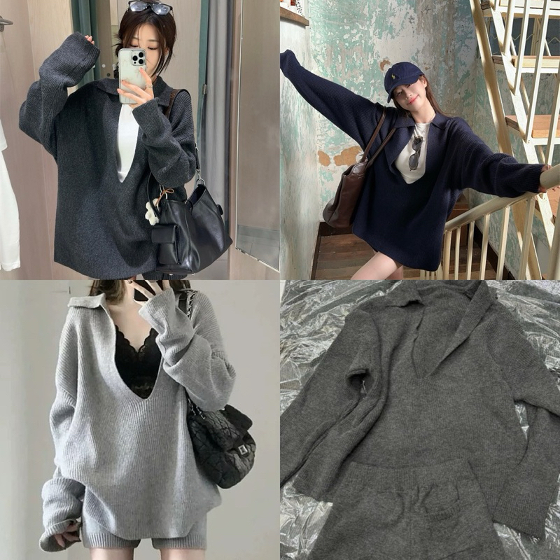 [Ảnh/video thật Loại 1] Set len 2 món Qc2 chất len tăm dày dặn, quần ...