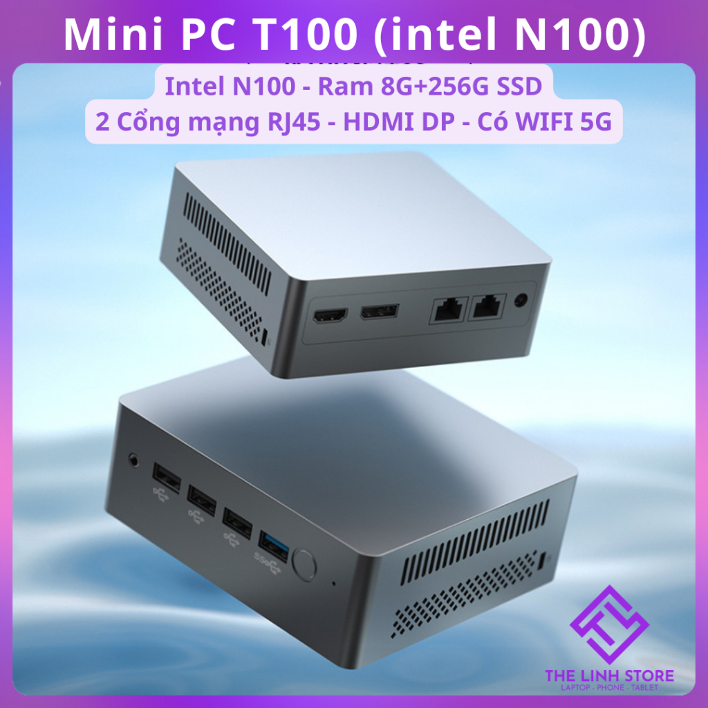 Máy tính Mini PC T100 mới FullBox - intel N100 thế hệ 12 ram 8G 256G ...
