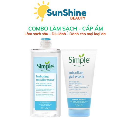 COMBO Simple Nước Tẩy Trang Hydrating 400ml & SRM Micellar Gel Wash ...