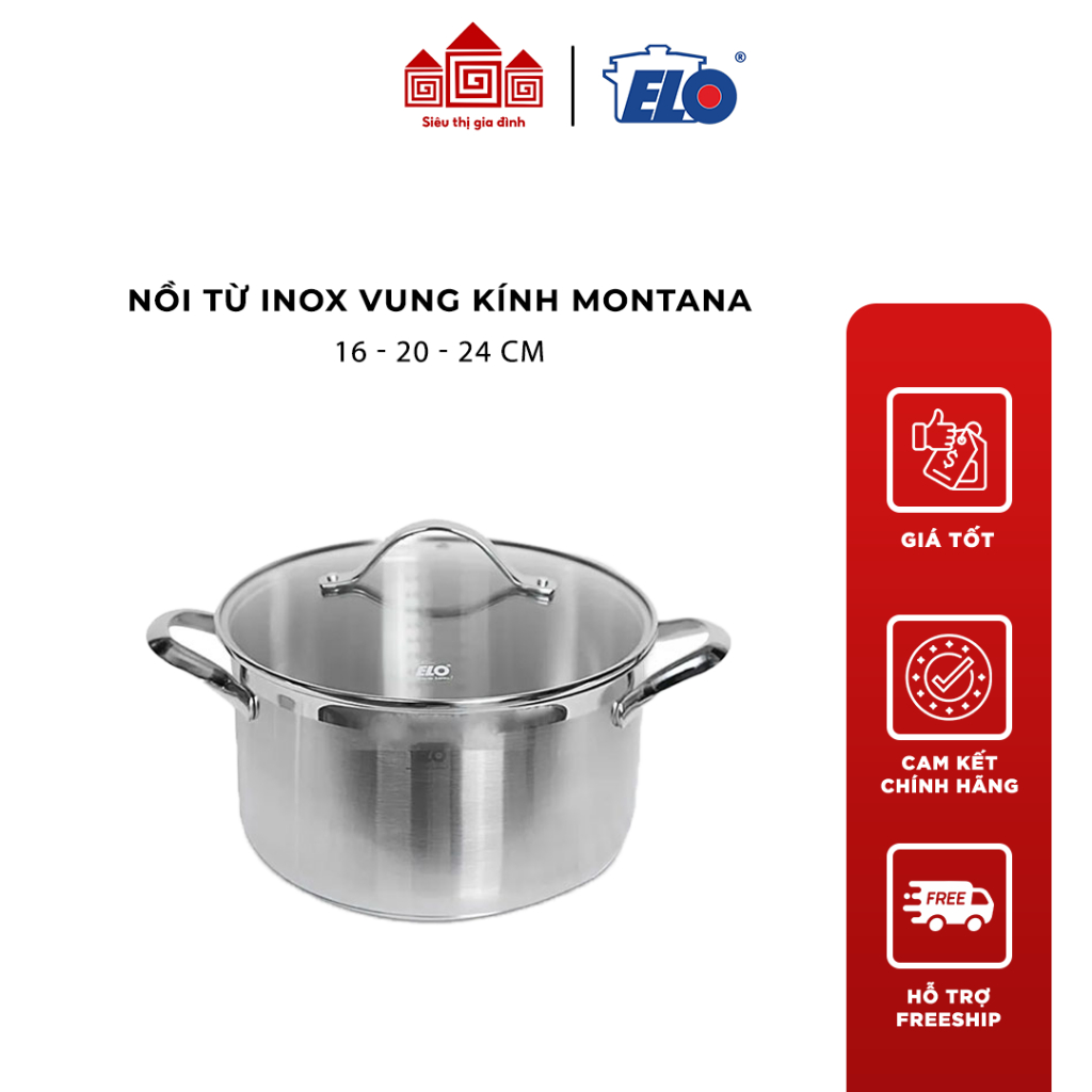 Nồi ELO Montana nhiều kích cỡ 16cm - 20cm - 24cm cao cấp - thương hiệu Đức | Shopee Việt Nam