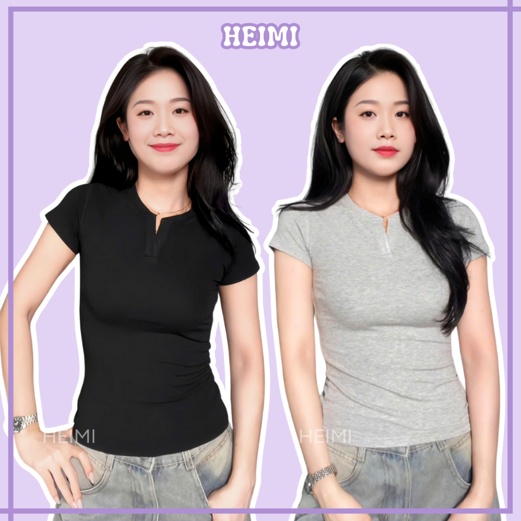 Áo Thun Cổ Trụ Tàu Form Ôm HEIMI, Áo Body Thắt Eo Tôn Dáng Chất Thun ...
