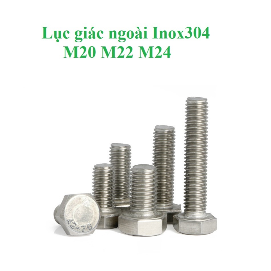 1 cái M20 M22 M24 Bulong lục giác ngoài inox304 M20,M22,M24 | Shopee Việt Nam