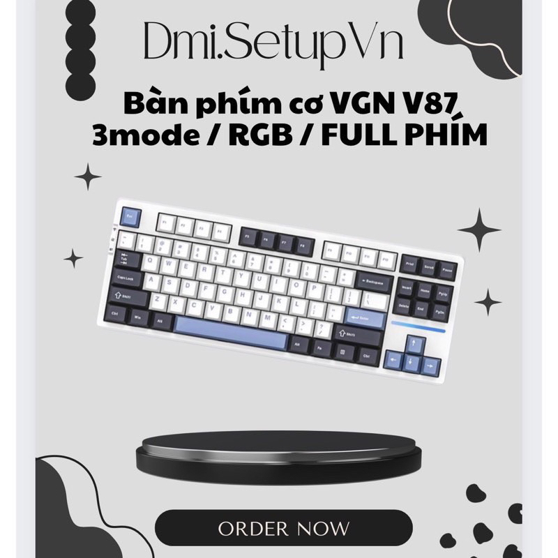 🎯[HOẢ TỐC] Bàn Phím Cơ VGN V87, Hỗ Trợ 3 Modes Kết Nối, LED RGB ...