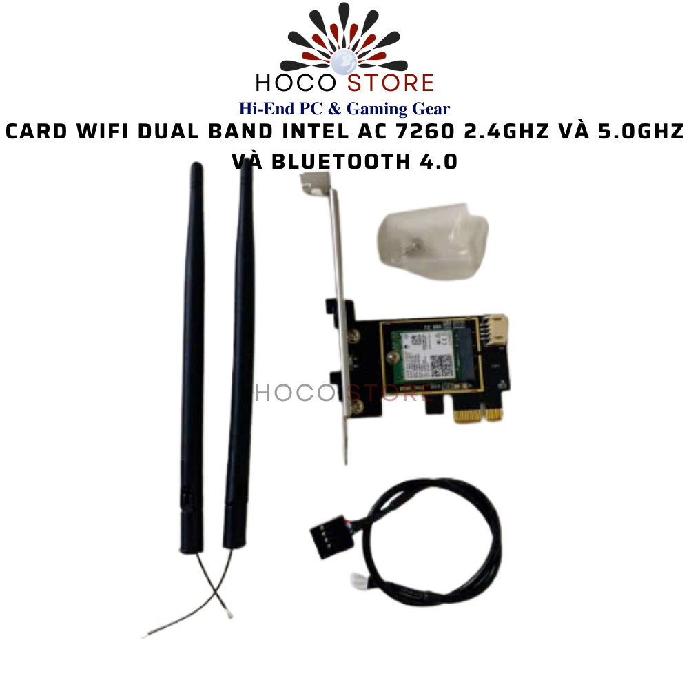 Card wifi bluetooth Hoco 2 băng tần 2.4Ghz + 5.0Ghz - Bluetooth 4.0 có Ăng Teng BH 30N l Hoco ...