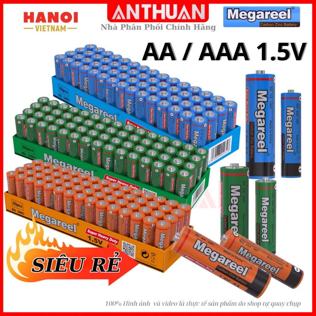 Pin Tiểu Đũa Pin AA / AAA Carbon R6 / R03 Megareel / SealPower ...