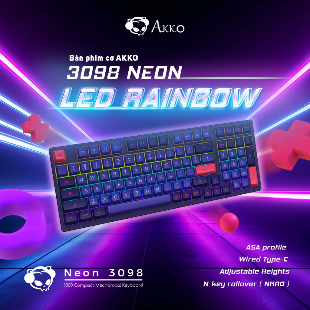 [New, Original] Bàn phím máy tính AKKO 3098 Neon - Mechanical Keyboard ...