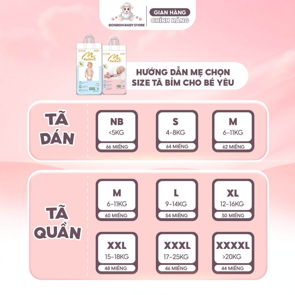 [COMBO 2 BỊCH] Tã Bỉm Dán Quần MOMO NATURE Mềm Mại, Chống Hăm, An Toàn ...
