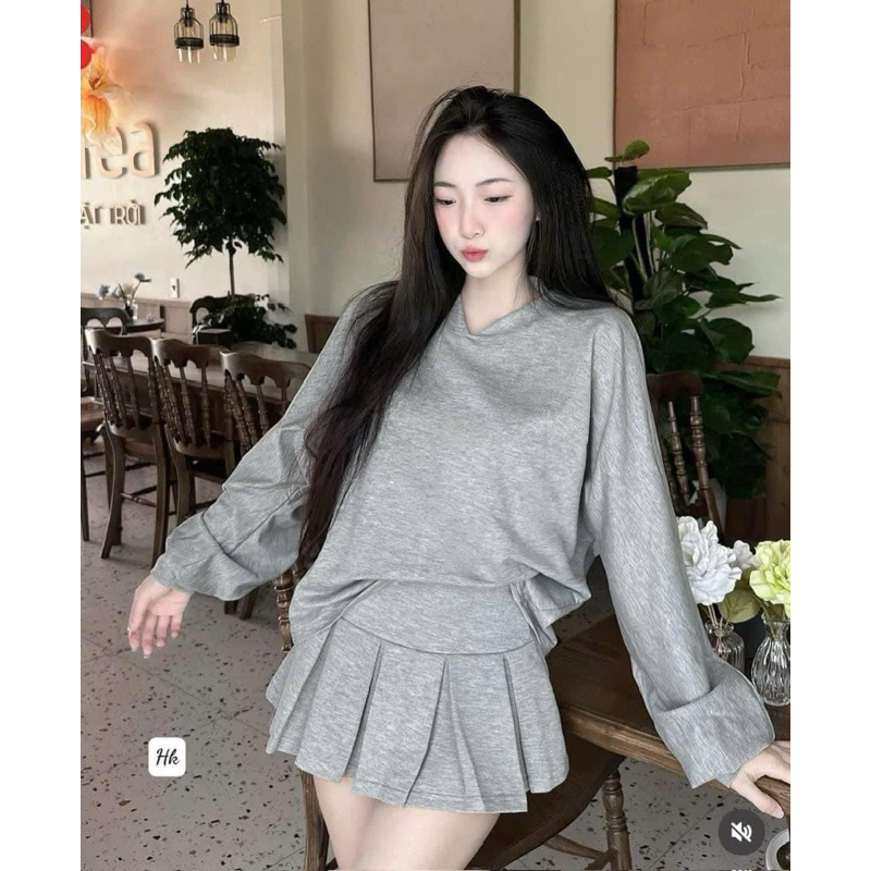 [ CHUPPII BIGSIZE ] SET ÁO TAY DÀI KÈM CHÂN VÁY CẠP LY CAO BIGSIZE | Shopee Việt Nam