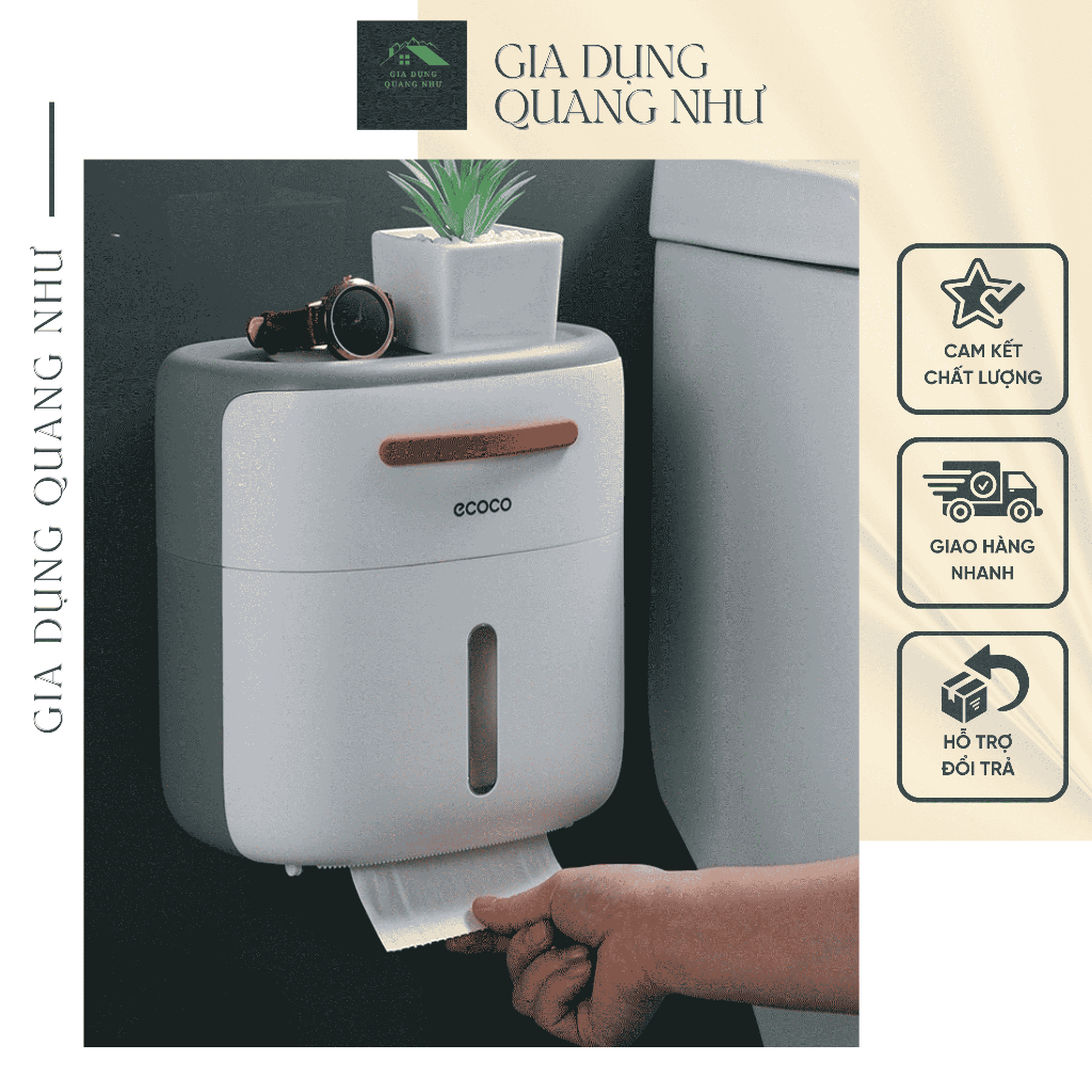 Hộp Đựng Giấy Vệ Sinh Ecoco, 2 Ngăn Phong Cách Hiện Đại Chính Hãng E2213 | Shopee Việt Nam