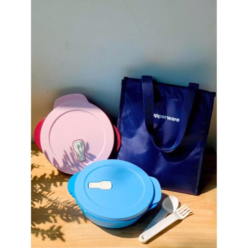 Bộ hộp cơm chia ngăn Crystalwave Lunch Set Tupperware quay được LVS ...