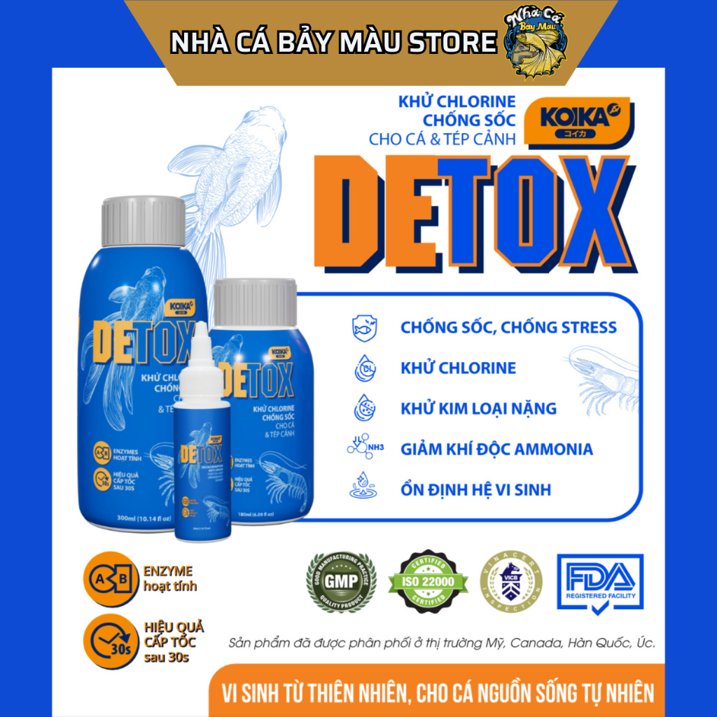 Koika Detox - khử clo, khử kim loại nặng, giảm khí độc ammonia, chống ...