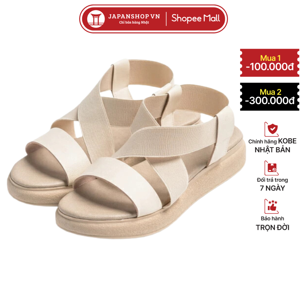 Sandal đế xuồng KOSU cao 3,5cm, sandan nữ quai chéo kháng khuẩn, khử ...