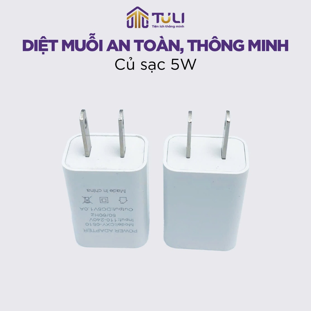 Củ sạc 5V-1A TULI Dùng riêng cho Vợt muỗi TULI TL-VM01 và TL-VM02 (Cục ...
