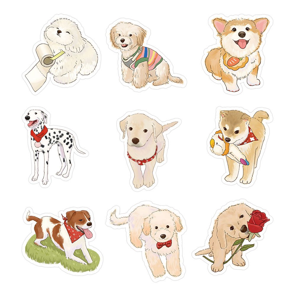 Set 10 Sticker Chó Corgi Cute Dễ Thương Phong Cách Hoạt Hình Chống Thấm ...
