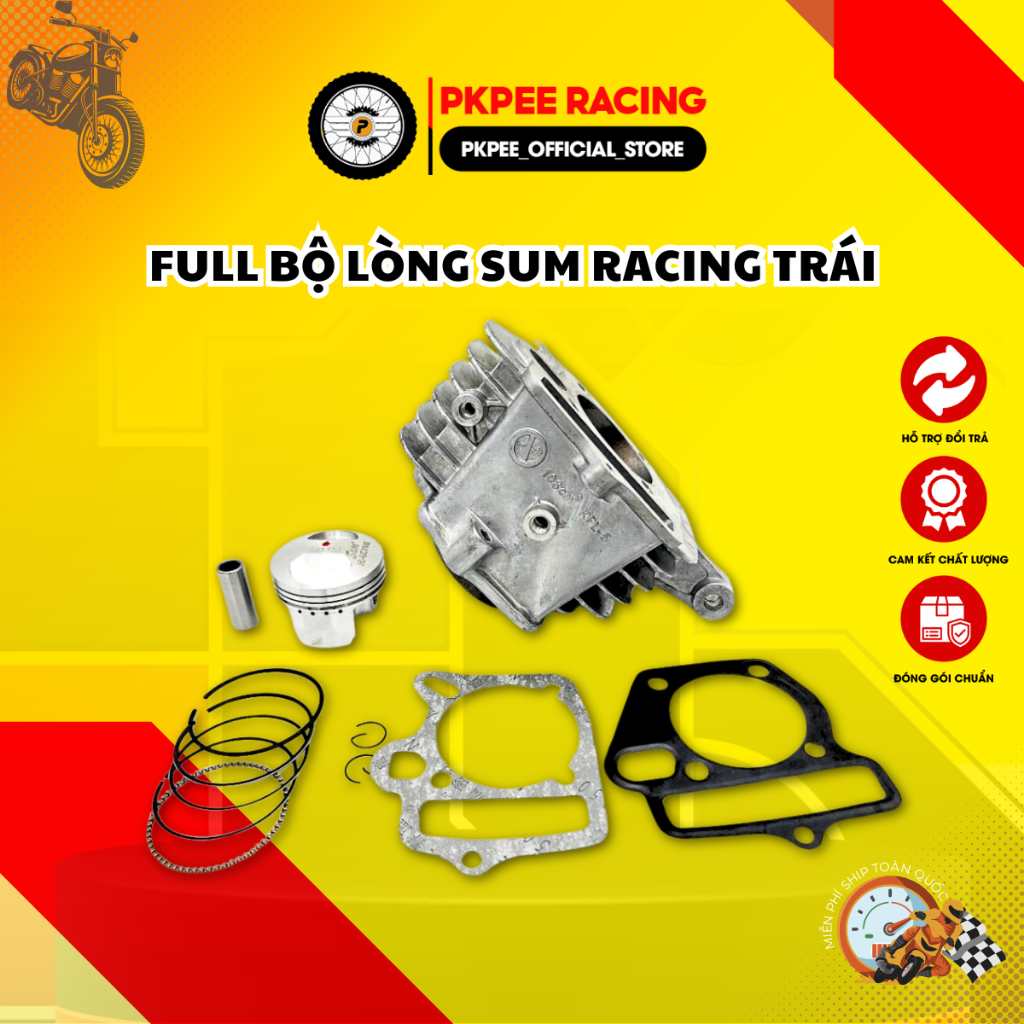 Full Bộ Lòng Sum Racing Trái 54 56 Dài 78mm Gắn Dream,Wave, xe Trung ...