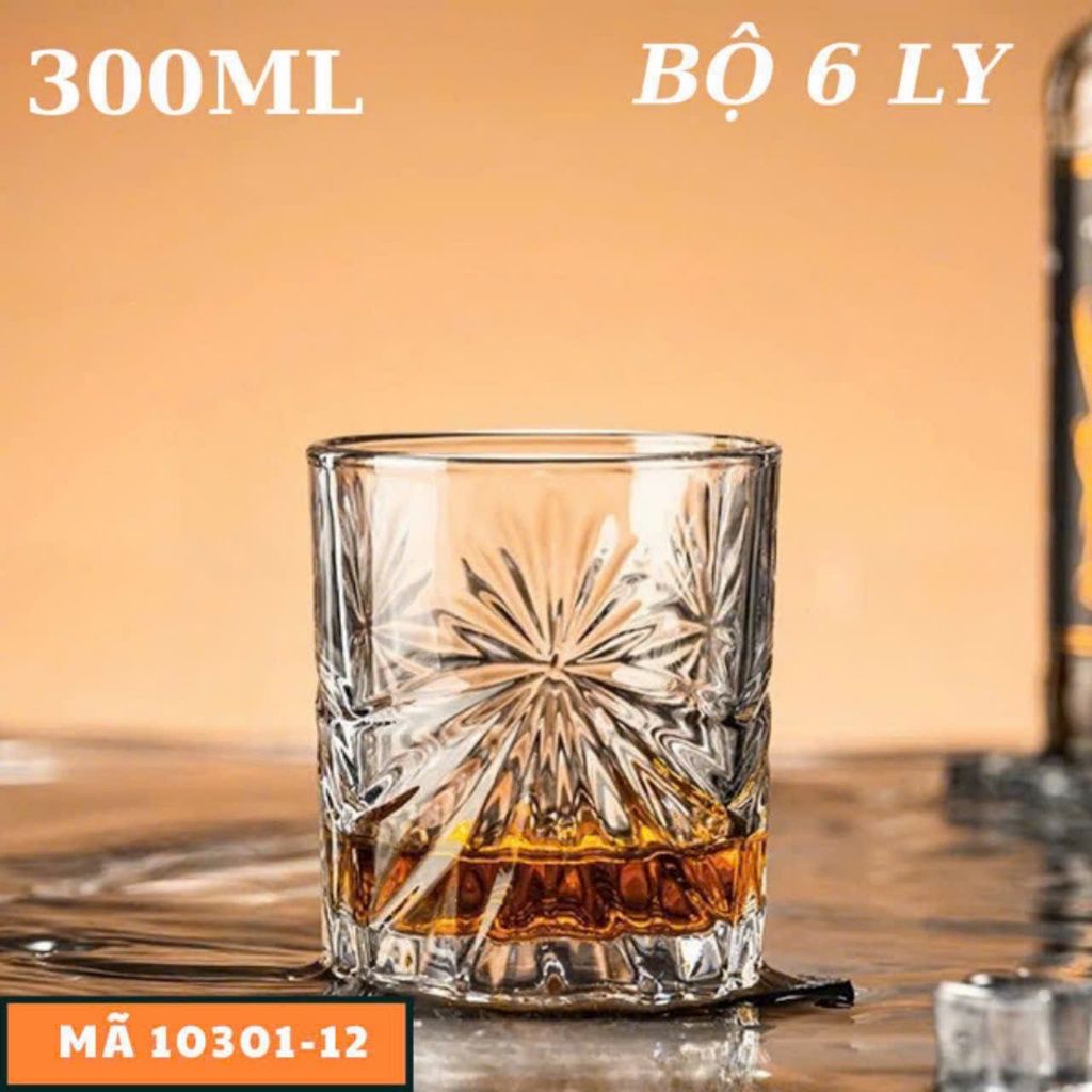 Hộp 6 ly whisky 300ml , 6 ly thủy tinh uống bia 1030112 | Shopee Việt Nam