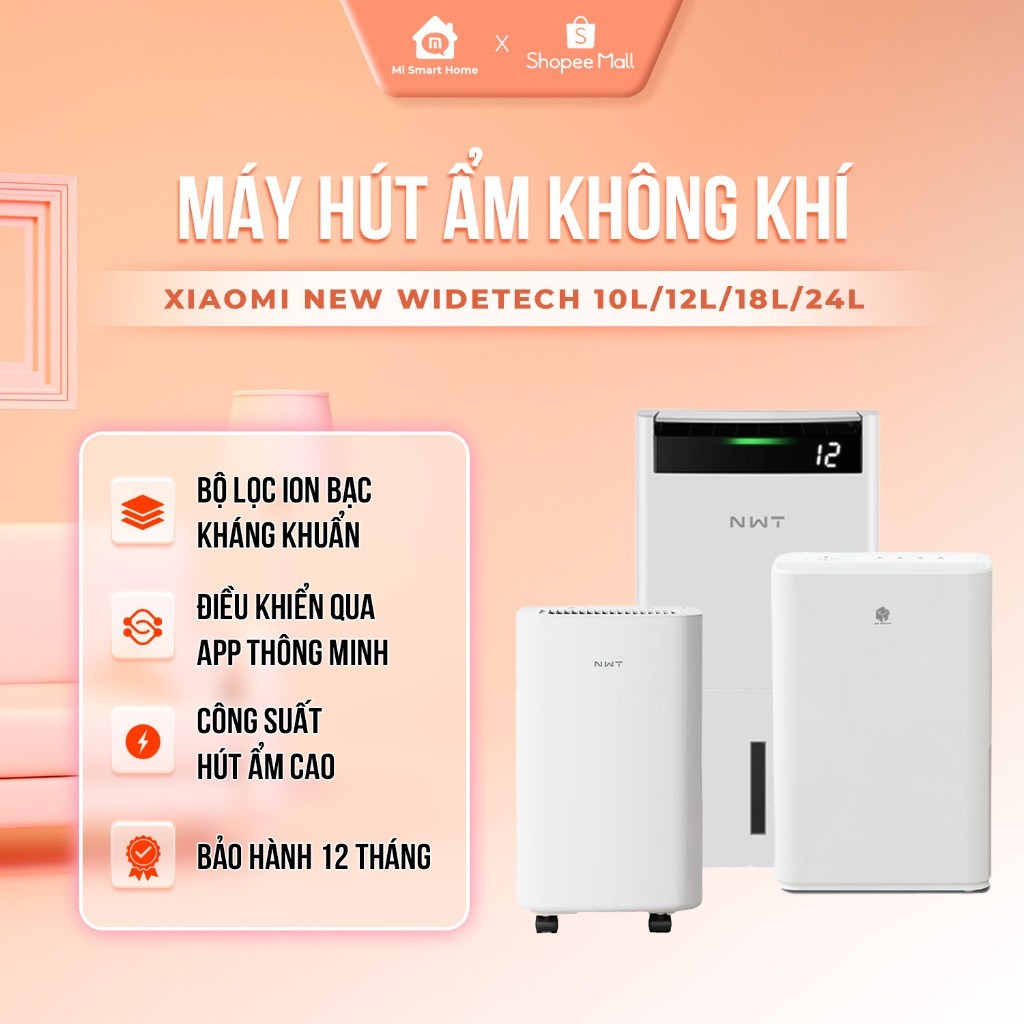 Máy hút ẩm không khí thông minh New Widetech 10L/12L/18L/24L/30L/60L Công suất cao, Bộ lọc Ion ...