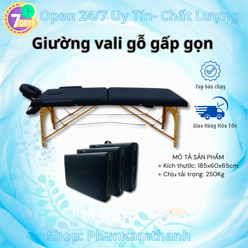 Giường vali gấp ADORA, giường vali chân gỗ ADORA full phụ kiện, hàng ...