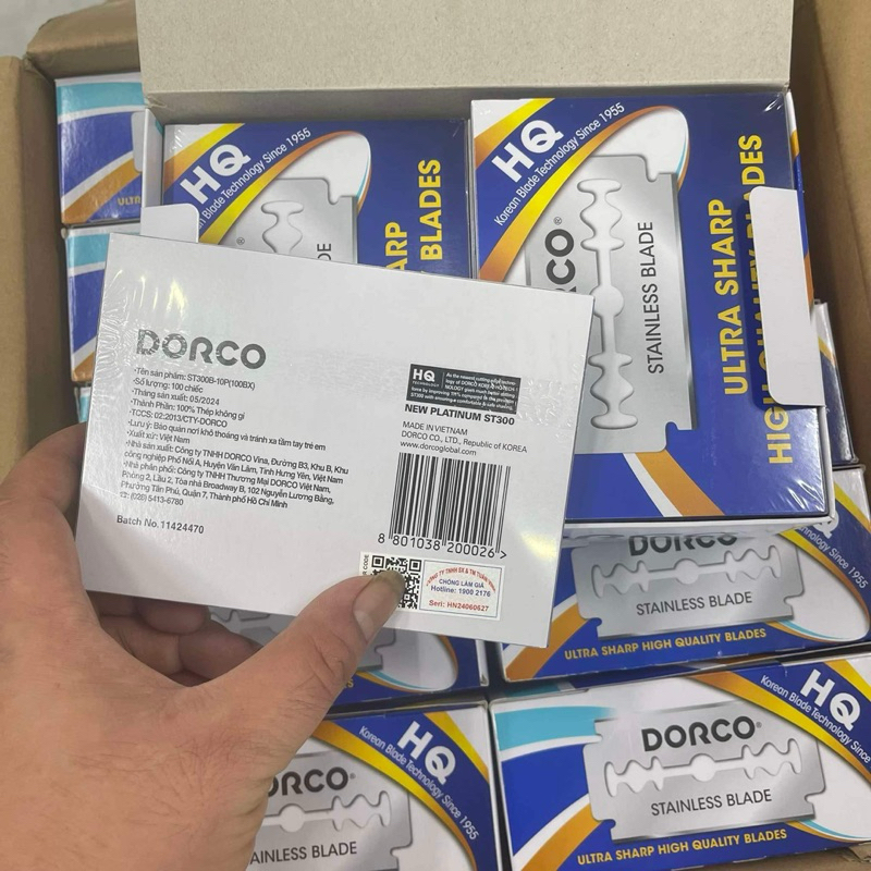 (vỷ 100 lưỡi) Dao Lam Docco HQ hàng loại 1 chuẩn phân biệt loại 1 loại ...