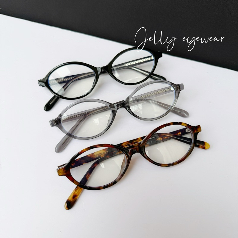 Kính cận nữ form oval Y2K nhựa Tr90 đồi mồi gọng cốt thép cao cấp 9042(không logo) JELLY EYEWEAR ...