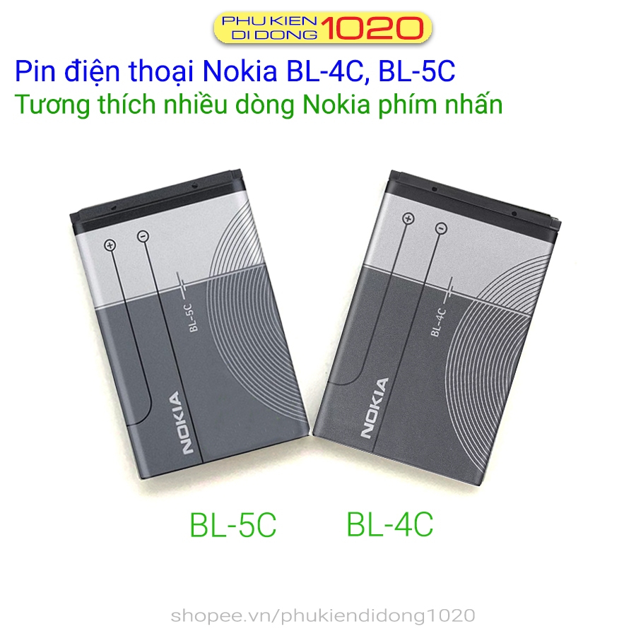 Pin Nokia BL-4C, Pin BL-5C – Cho nhiều dòng Nokia phím bấm 105 101 1110 1202 1280 1600 2700 ...