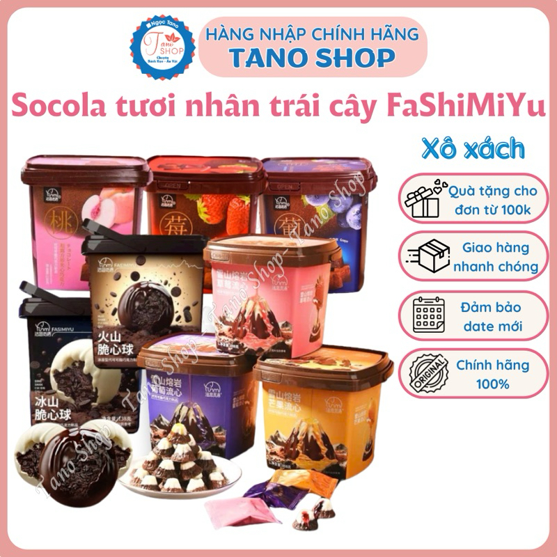 [Xô xách] Socola tươi nhân trái cây FaSiMiYu | Ăn vặt ngon rẻ Tano | Shopee Việt Nam