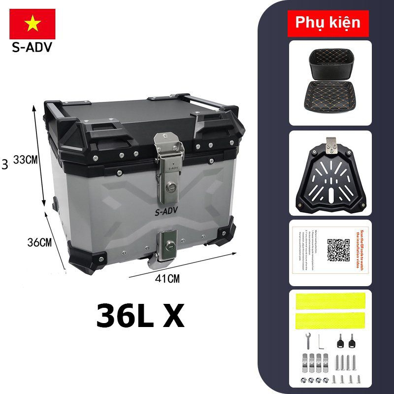 [MGG 10%] Thùng nhôm xe máy 36L S-ADV SADV aluminum top case | Shopee ...