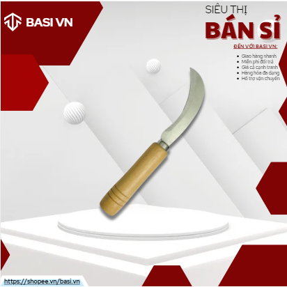 -GIÁ SỈ- ( DAO LƯỠI CONG CÁN GỖ ) Dao công đa dụng ( ra chuối, gọt trái ...