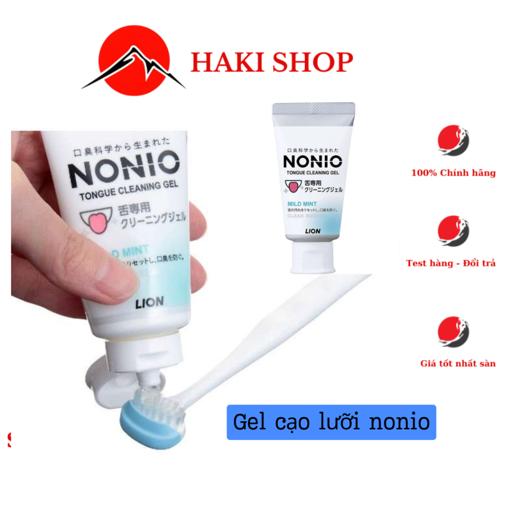 Gel cạo lưỡi Nonio Lion,Kem làm sạch lưỡi Lion, bàn chải lạo lưỡi Lion ...