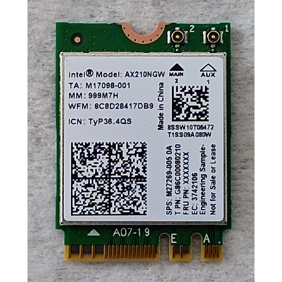 Card Intel WiFi Bluetooth AX210NGW. Card mạng không dây AX210 Wireless ...