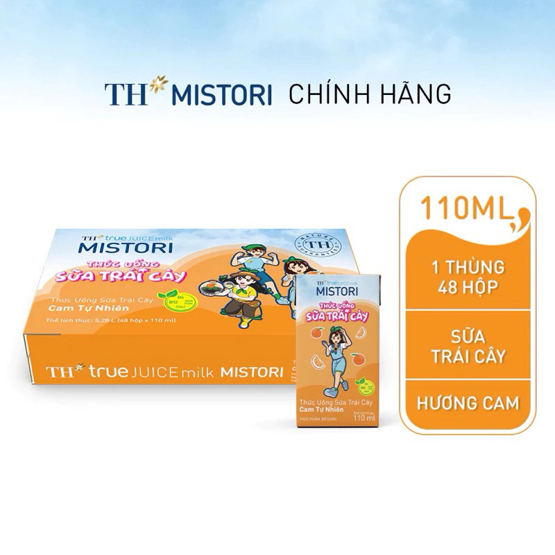 Thùng 48 Hộp Sữa Trái Cây Hương Dâu/Cam/Nho TH True Milk Mistori 110ml ...