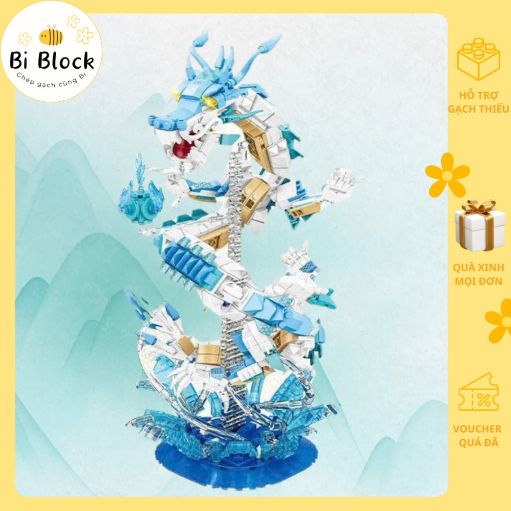 [PRE-ORDER] Bộ lắp ráp building blocks Mô hình Rồng Long Đằng Tứ Hải Đồ ...